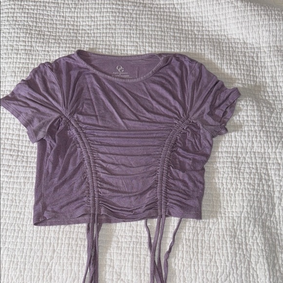 Organic Generation | Tops | Organic Generation Purple Ruched Crop Top ...